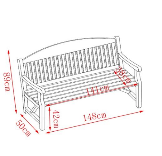 park bench size